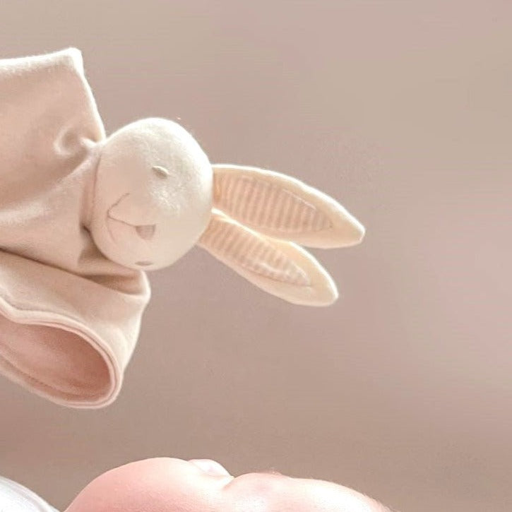 Handmade Organic Cotton Newborn Rattle Bunny – Organic Baby Clothes ...